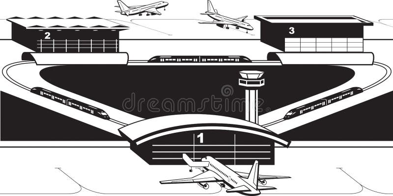 Airport, Bus and Railway Icons Set Stock Vector - Illustration of ...