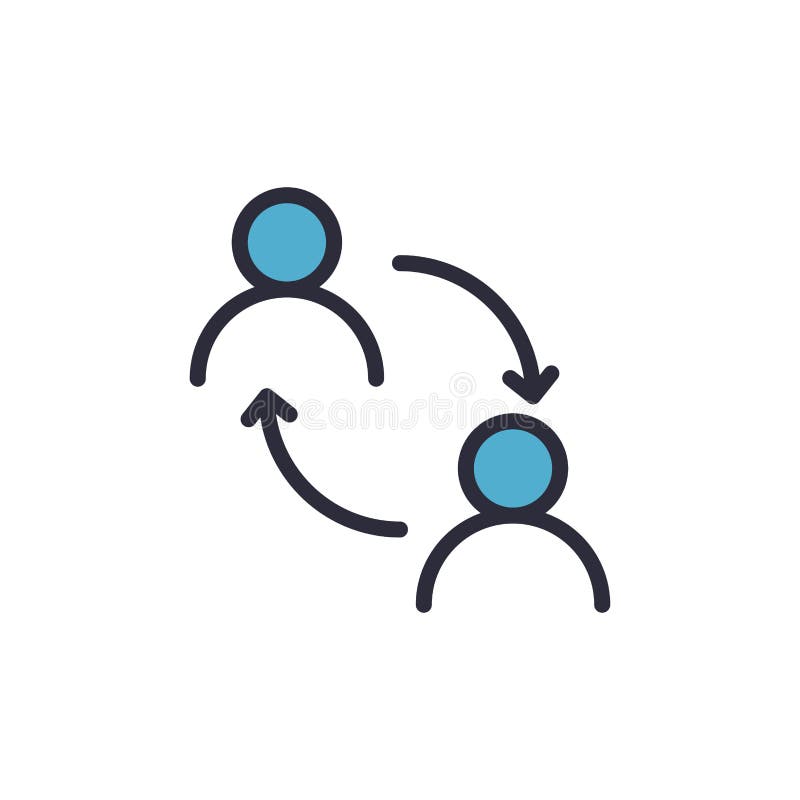 Transfer between User Accounts Vector Icon Symbol Isolated on White ...