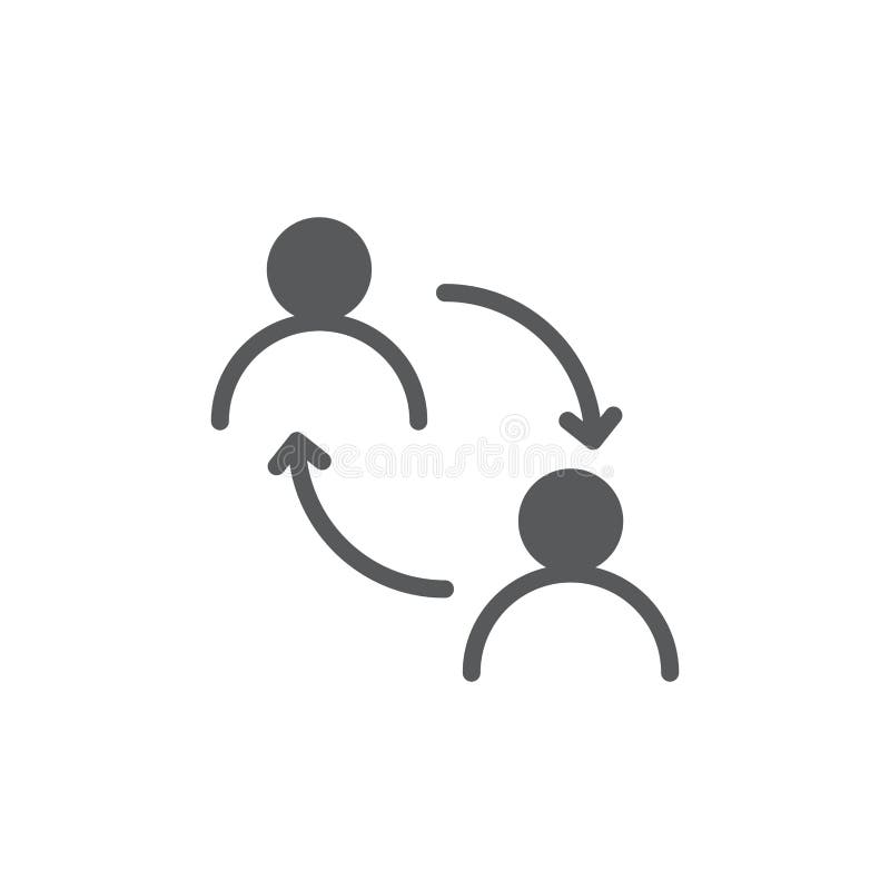 Transfer between User Accounts Vector Icon Symbol Isolated on White ...