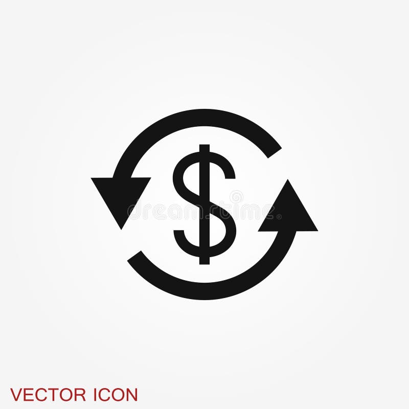 Transfer Vector Icon. Money Symbol Isolated on Background Stock ...