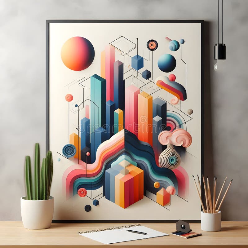 TRANSFORM BLANK WALLS with ABSTRACT ART Stock Illustration ...
