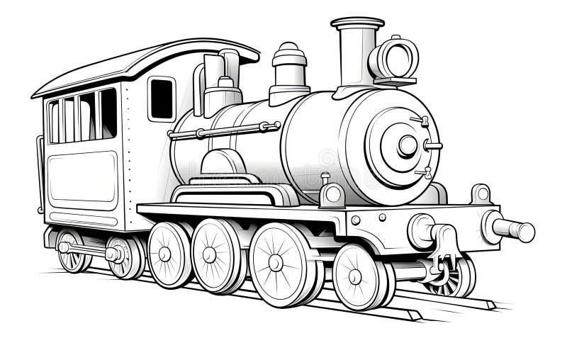 Transform the Cartoon Train S Line Art into Colorful Railway Scene ...