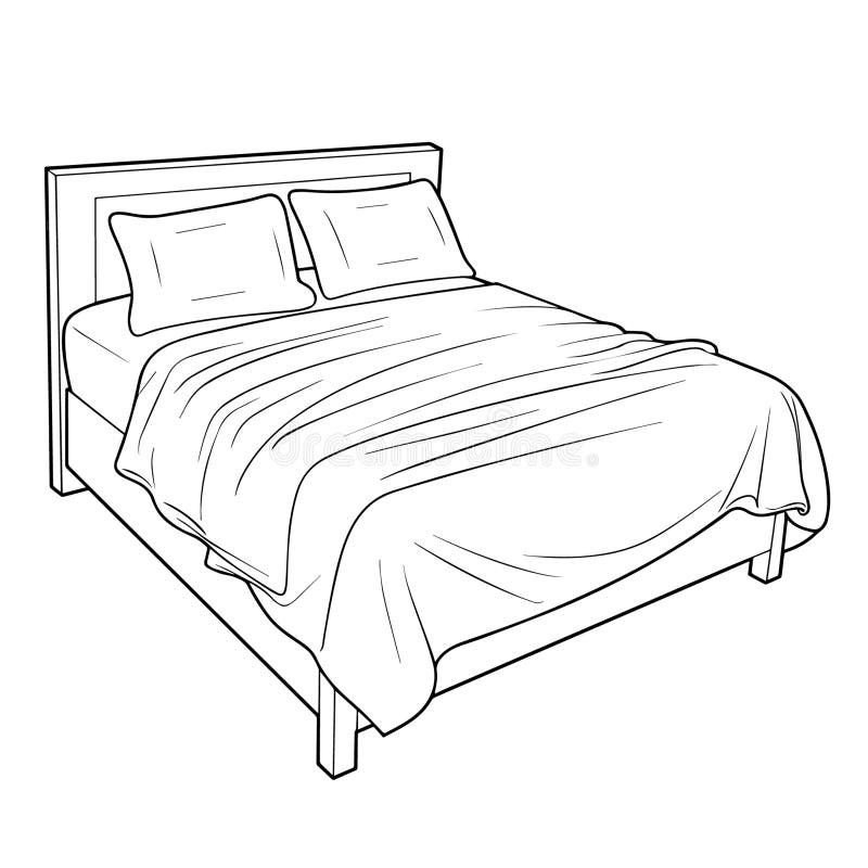 Transform Designs with Our Sleek and Minimalist Bed Outline Icon Vector ...
