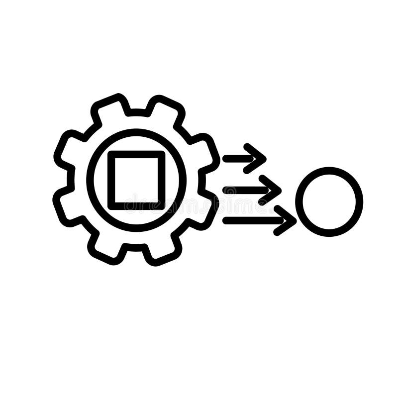 Transform and Development Black and White Icon Illustration Stock ...