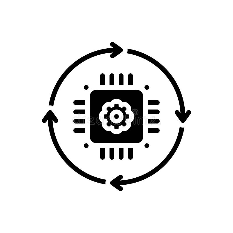 Black Solid Icon for Transform, Digitilization and Convert Stock Vector ...