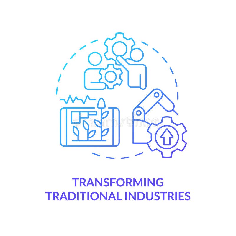 Transform Traditional Industries Blue Gradient Concept Icon Stock ... Transform Traditional Industries Blue Gradient Concept Icon Stock ...