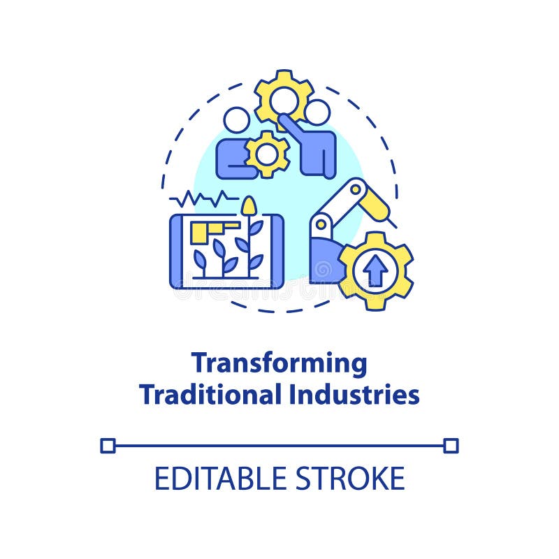 Transform Traditional Industries Concept Icon Stock Vector ...