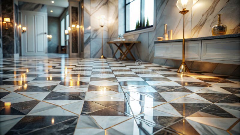 Transform Your Bathroom with Stunning Floor Tile Designs Geometric Marble Ceramic Porcelain Tile ...