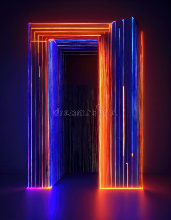 Abstract Futuristic Neon Background: a Mesmerizing Blend of Royal Blue ...