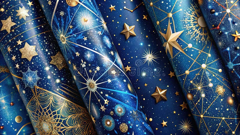 Starry Night Gift Wrapping Paper Elegant Constellation Prints for ...