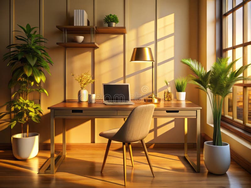 Golden Hour Workspace Inspiring Design for Productivity and Creativity ...