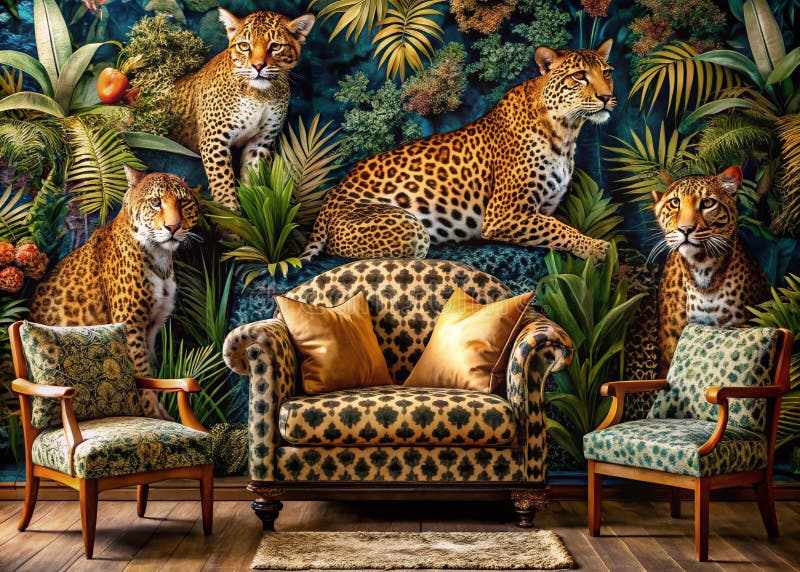 Transform Your Home with Stunning Big Cat Prints Wallpaper Fabric and ...