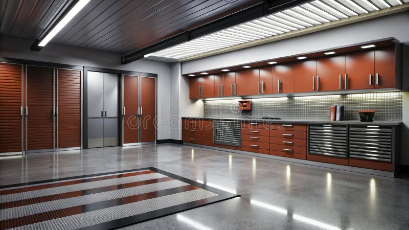 Stunning Spacious Garage Modern Design Organized Storage Stock Illustrations – 4 Stunning ...