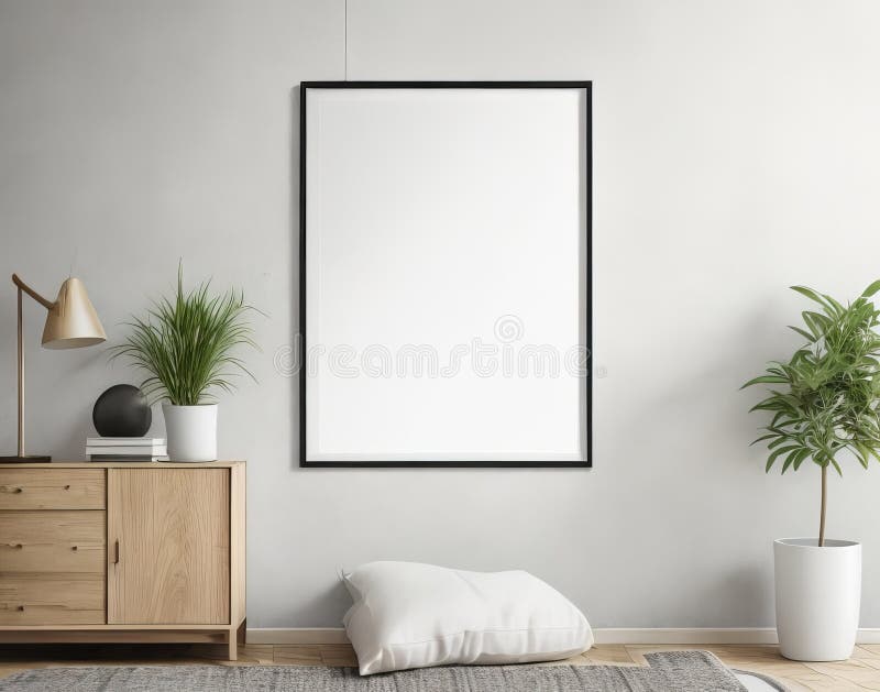 Transform Your Interior with Our Mock-Up Poster Frame on Cabinet ...