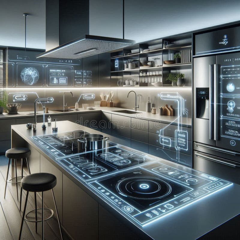 Transform Your Kitchen with Cutting, Edge Technology Stock Illustration ...
