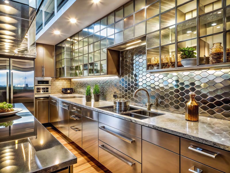 Transform Your Kitchen with Stunning Mirrored Backsplash Designs Glass ...