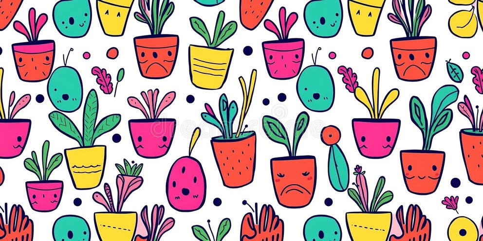 Unleash Your Inner Artist with Whimsical Doodle Plant Pot Patterns ...