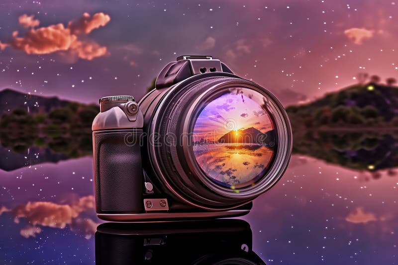 Experience the Future of Photography with AI Camera Artwork. Vibrant ...