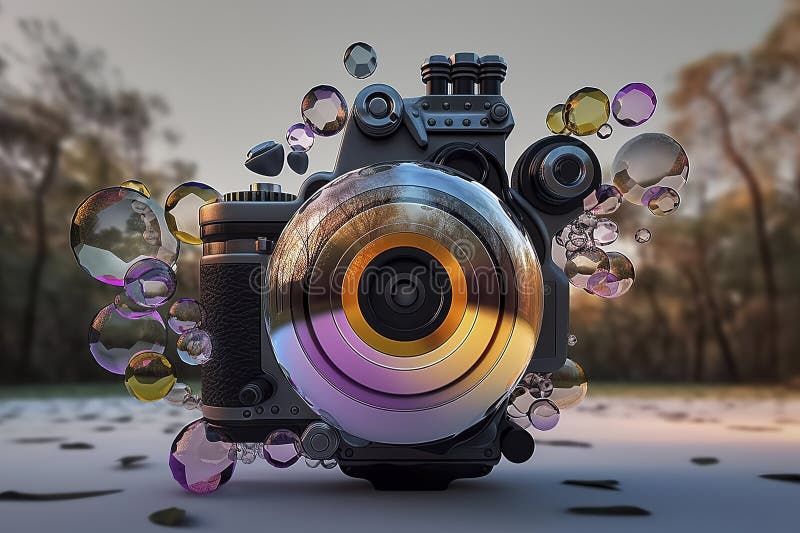Experience the Future of Photography with AI Camera Artwork. Vibrant ...