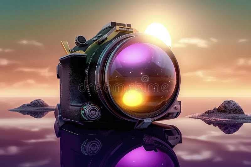 Experience the Future of Photography with AI Camera Artwork. Vibrant ...