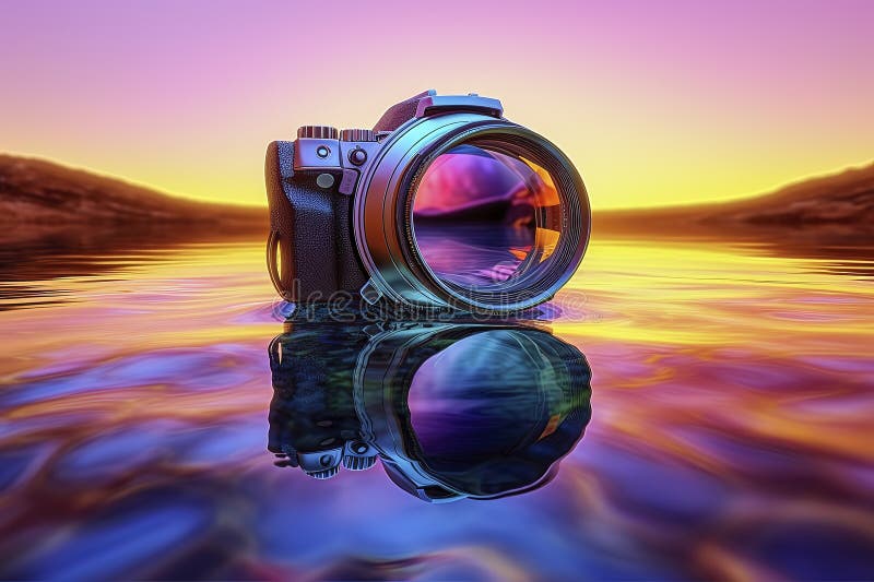 Experience the Future of Photography with AI Camera Artwork. Vibrant ...