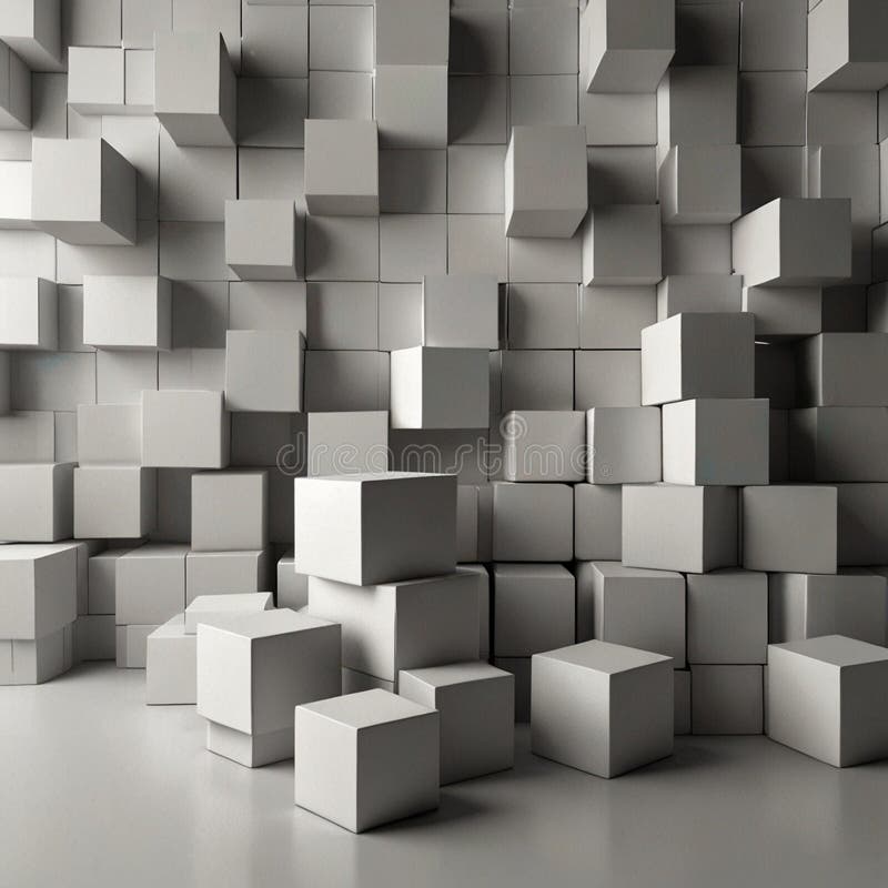 Elevate Your Design with Shifted White Cube Boxes Block Background ...