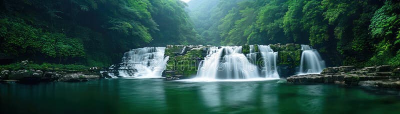 Long Exposure of a Waterfall Capturing Silky Smooth Water and Natural ...