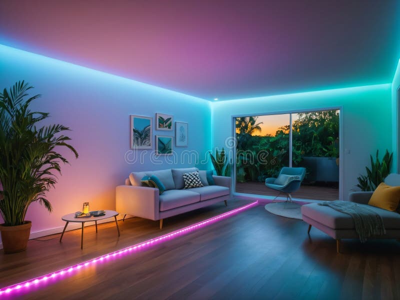 Transform Your Space with Color Changing LED Light Strips.AI Generated ...