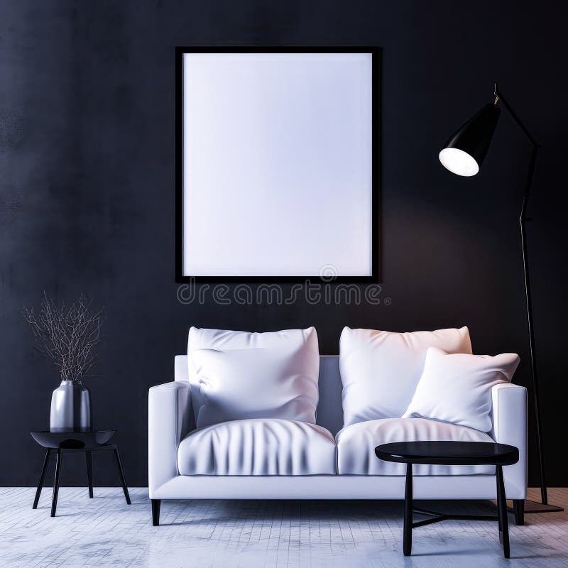 A Modern Interior with Empty Picture Frames Waiting To Be Filled with ...