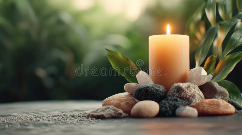 Create a Serene Wellness Corner with Glowing Candle and Healing ...