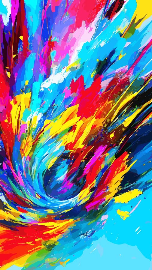Artwork Vector of Colorful Abstract Splash Brush Strokes Wallpaper ...