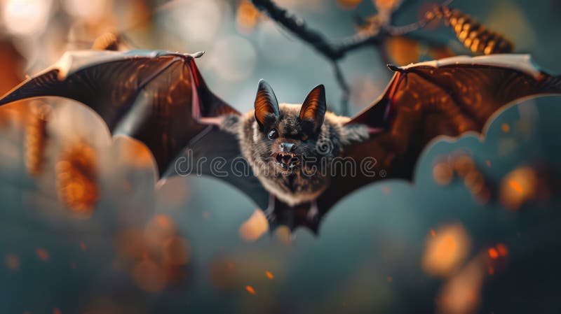 Spooky Bat Decorations, Flying in the Night, Eerie Halloween Setting ...