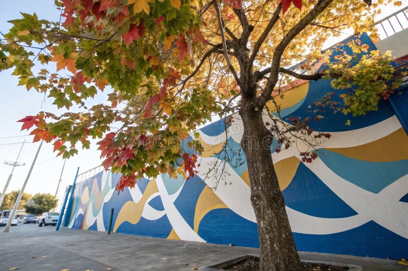 Transform Your Space with a Stunning 3D Abstract Tree Mural Blue White ...