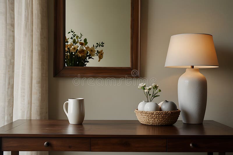 Modern Desk Setup for a Stylish Study Room Stock Illustration ...