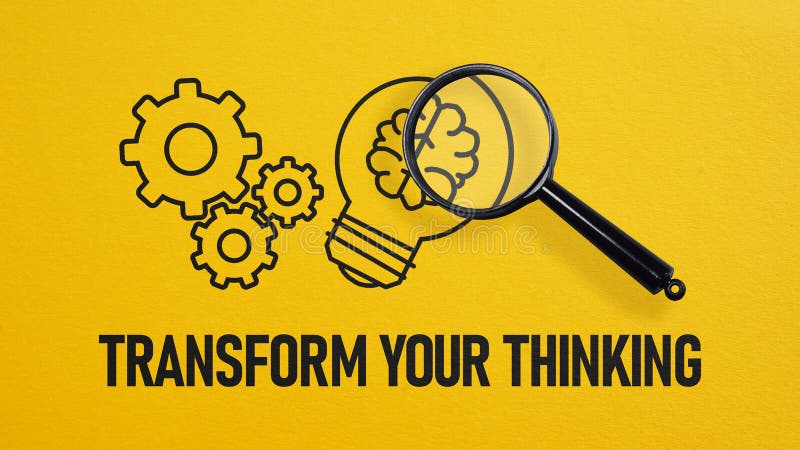 Transform Your Thinking is Shown Using the Text and Picture of the Lamp ...