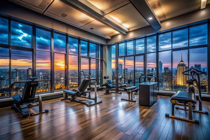 Transform Your Workout Routine in a Stunning LowLight Gym with Large ...