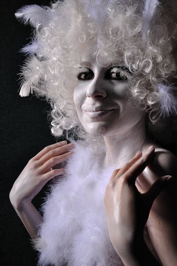 Transformation from Angel To Human Stock Image - Image of actress ...