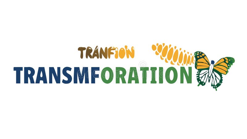 Transformation Butterfly Icon with Text, Growth Metamorphosis, Change ...