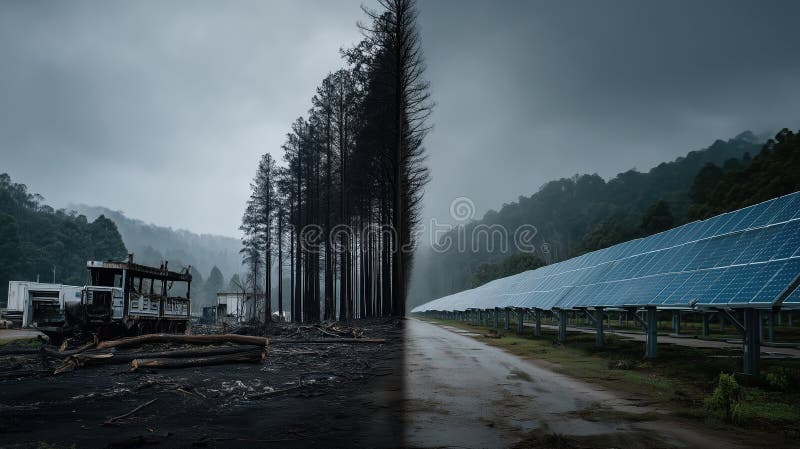 Transformation of a Completely Burned Forest into a Renewable Electricity Farm with Solar Panels ...