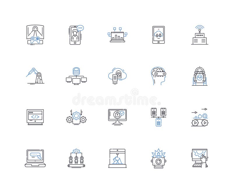 Transformation Elements Line Icons Collection. Shift, Change, Growth ...