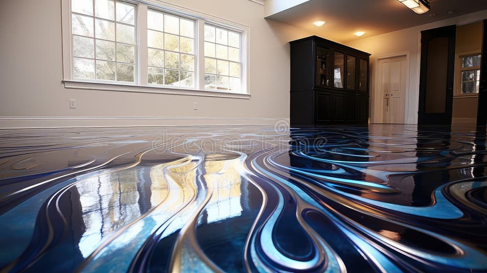 Transformation epoxy floor stock illustration. Illustration of blue - 389081637