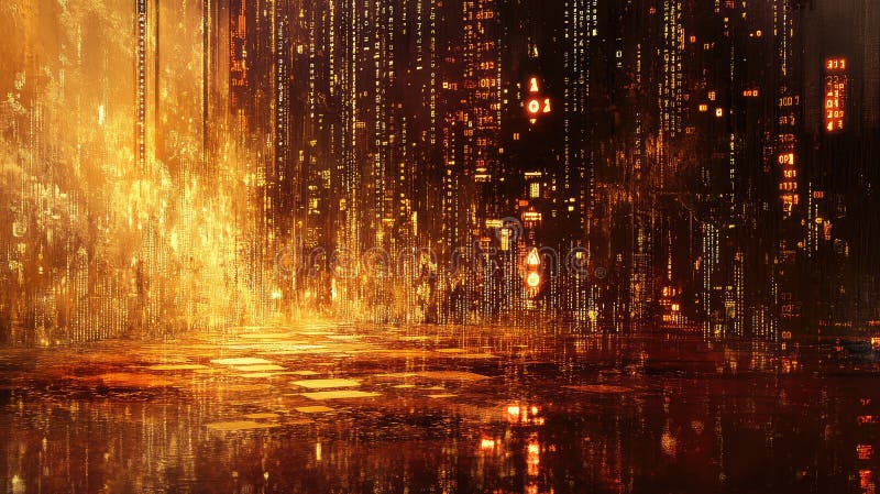 Transformation Melting Binary Code Stock Illustration - Illustration of process, technology ...