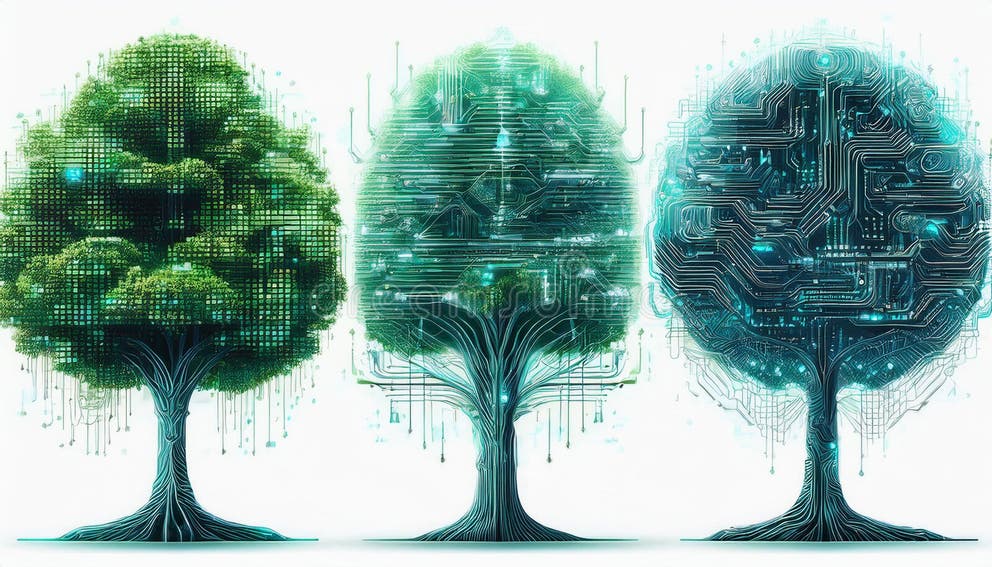 Transformation of Nature through Digital Evolution and Isolation Stock ...