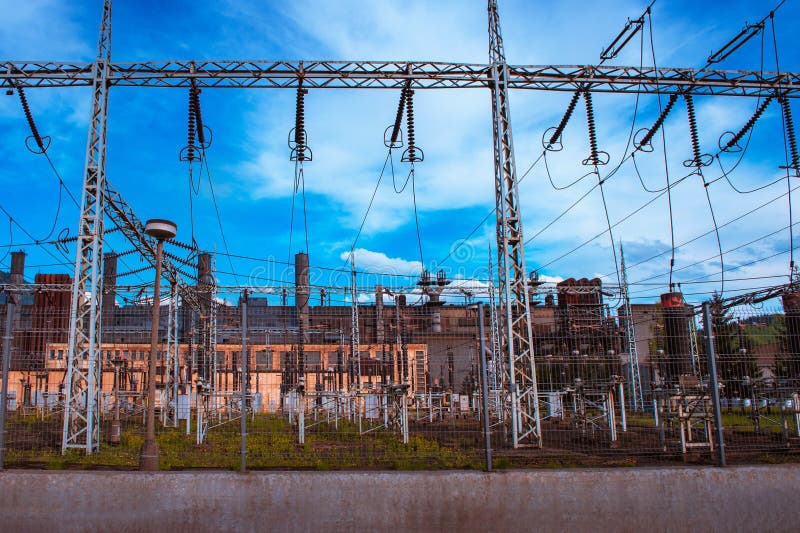Electrical Transformation Station Stock Photo - Image of amperage ...
