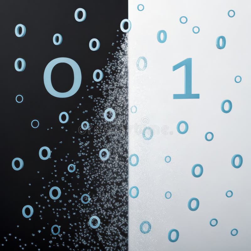 Transformation 0 To 1, Bubbles, Abstract Design, Binary Code, Digital ...