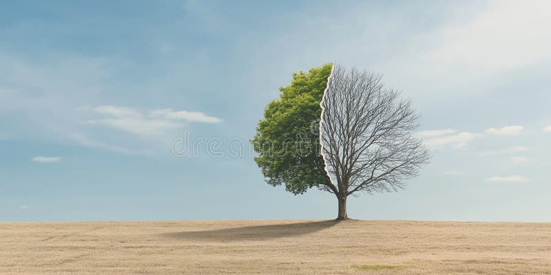 Transformation of a Tree Half Green and Half Bare in a Minimal ...