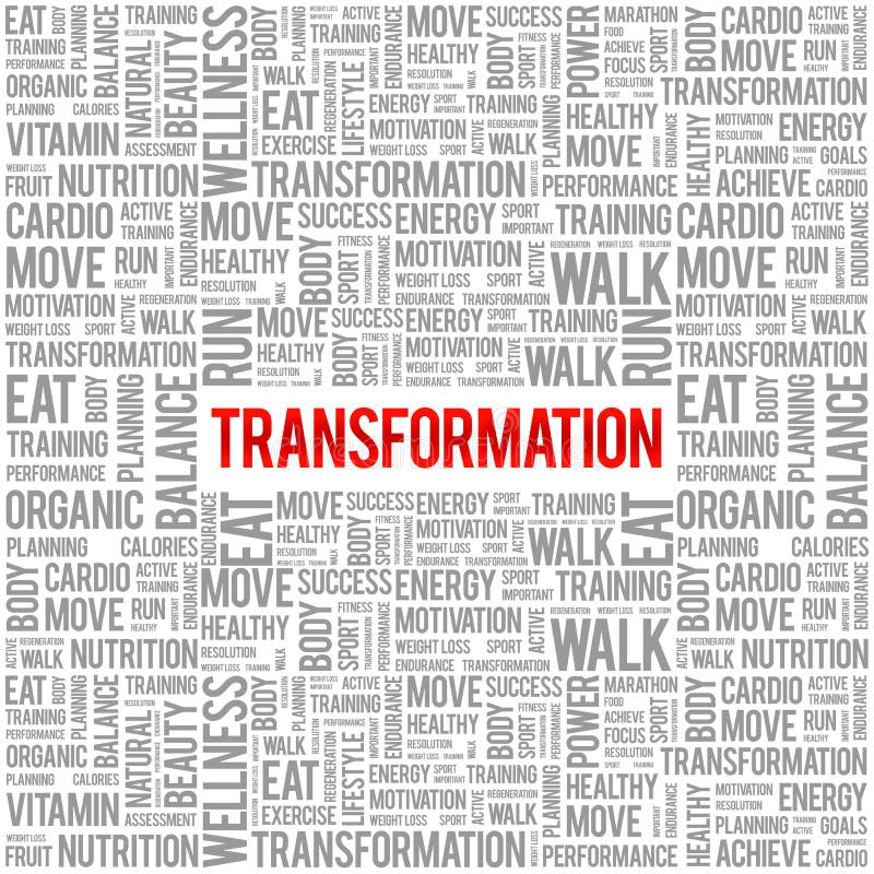 TRANSFORMATION Word Cloud Background Stock Illustration - Illustration ...