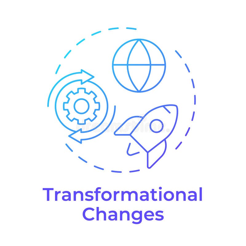 Transformational Changes Blue Gradient Concept Icon Stock Illustration - Illustration of modern ...