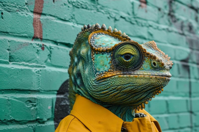 Transformative Anthropomorphic Chameleon Suit. Generate Ai Stock ...