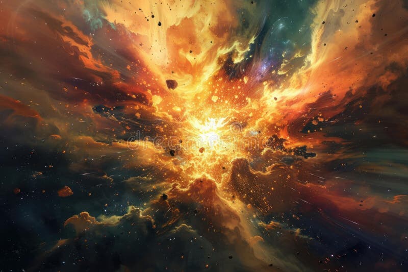 Transformative Beginning Universe Explosion. Generate Ai Stock Image ...